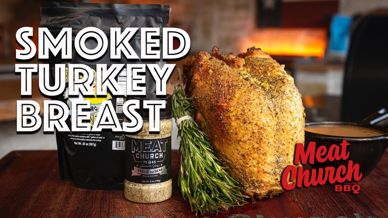 Smoke bone-in turkey breast for juicy, flavorful results
