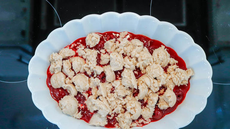 This cherry cobbler is easy and yummy - Michigan cherry cobbler