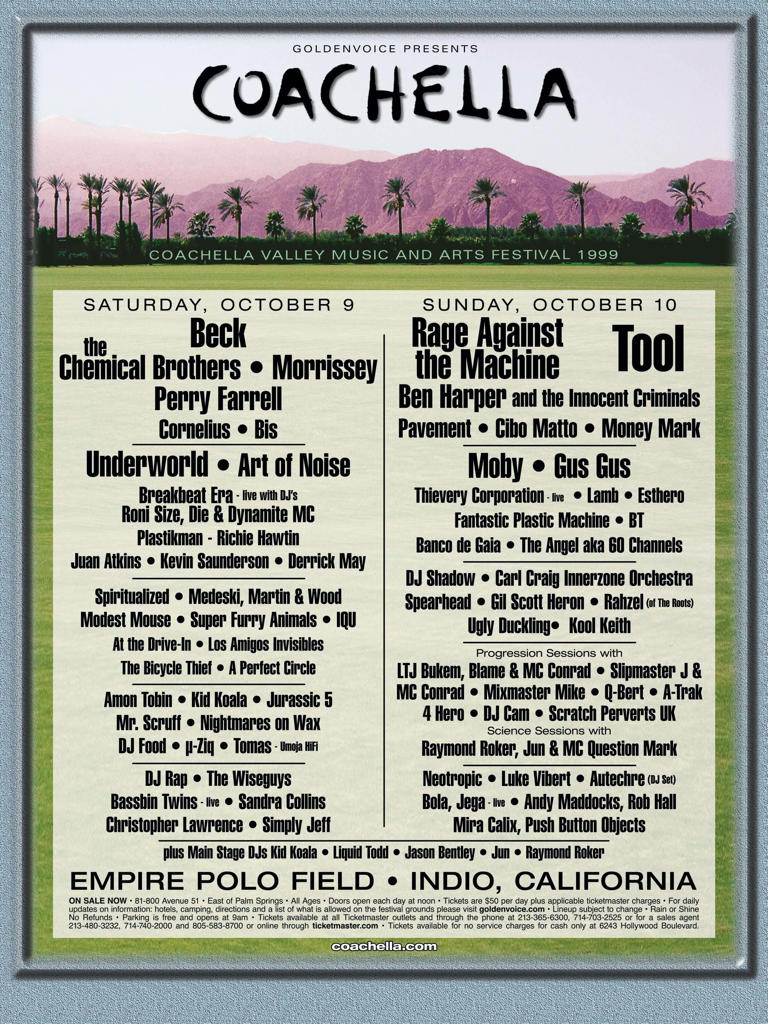Every single Coachella headliner and lineup poster since the California ...