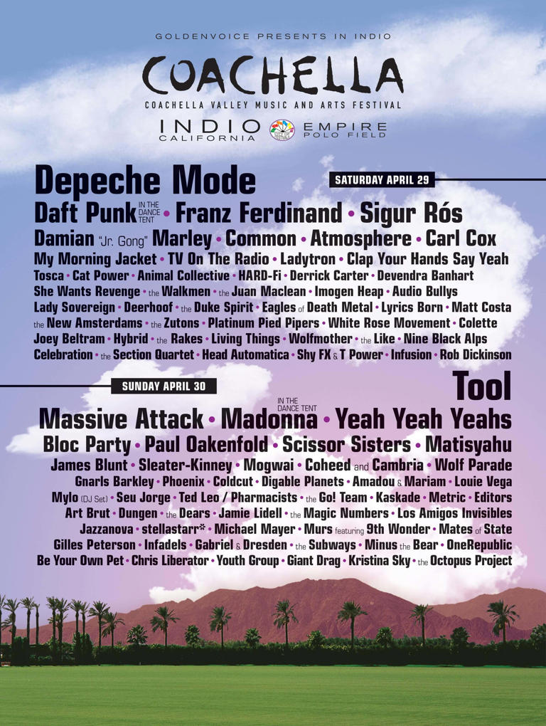 Every single Coachella headliner and lineup poster since the California ...