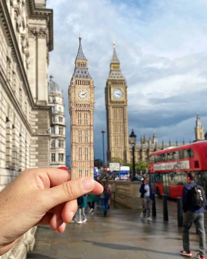 30 Pics Of Iconic Landmarks’ Illustrations Side By Side With Their Real ...