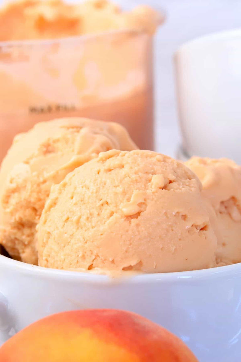 Sugar Free Peach Ice Cream (Ninja Creami)