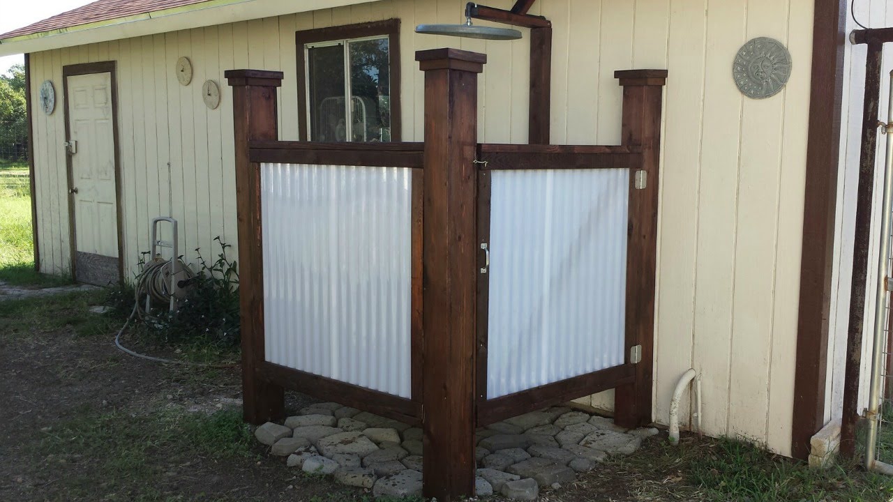 Build an outdoor shower for backyard living