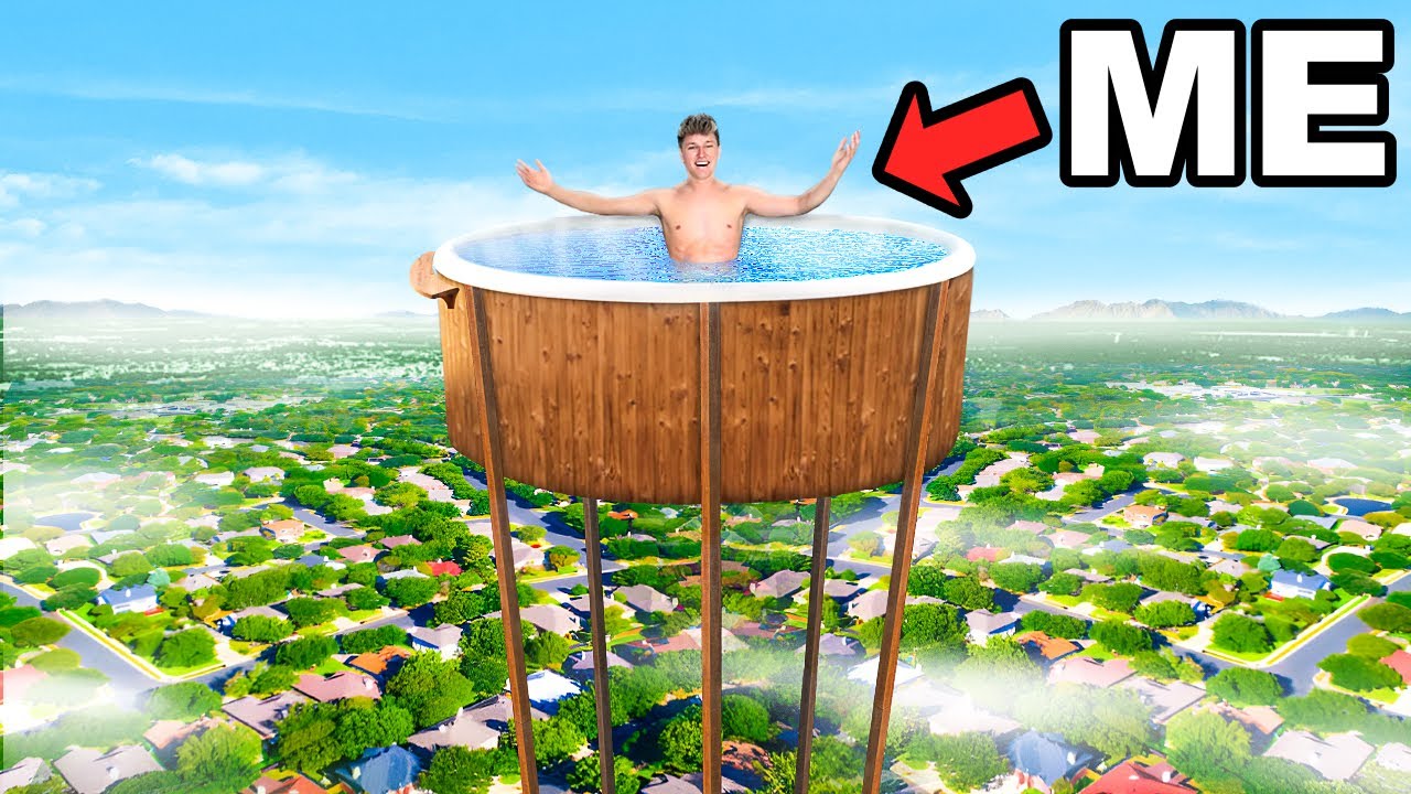 Creator constructs record-breaking tall hot tub in residential front yard