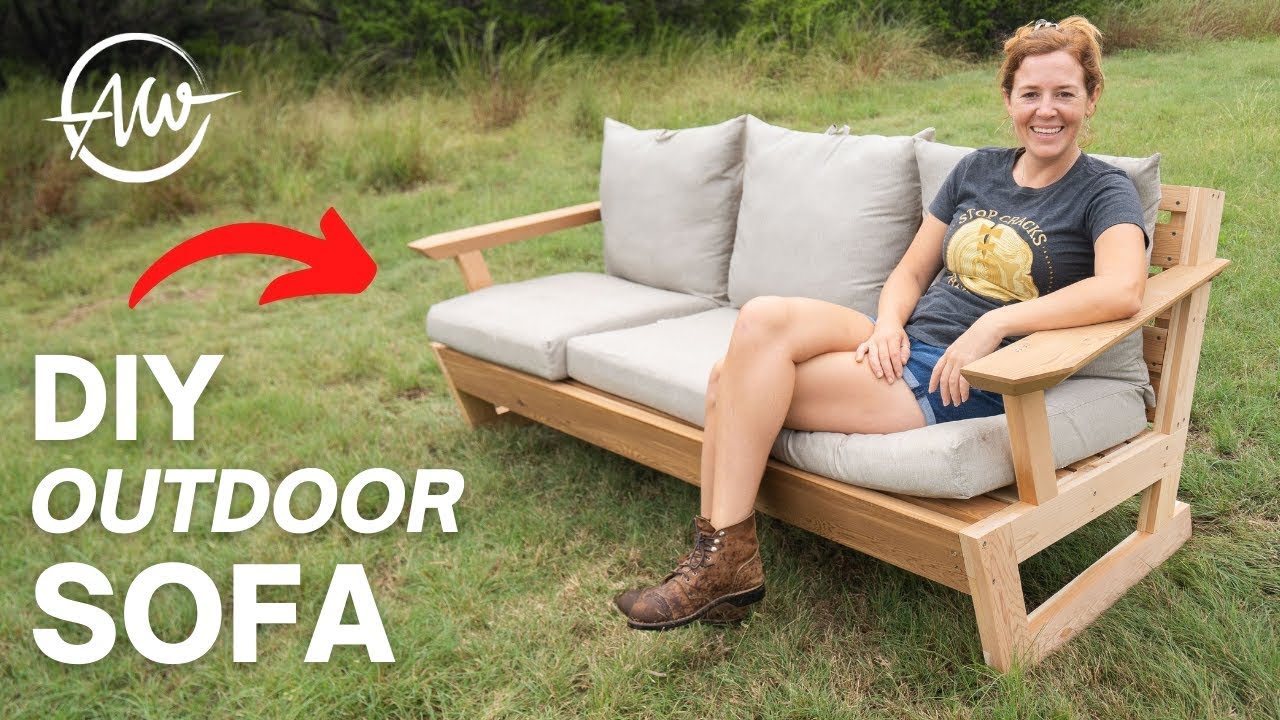 Build a modern outdoor sofa with clean DIY lines