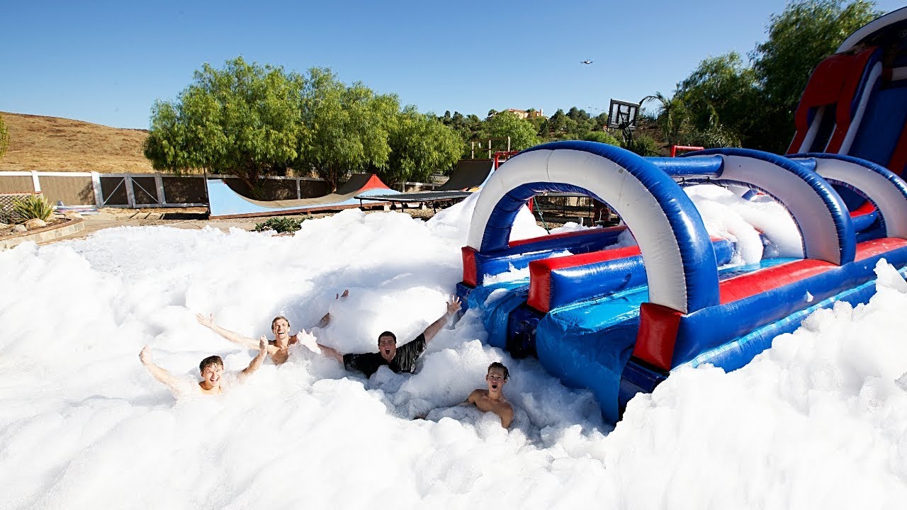 We completely filled Tanner Fox's backyard with bubbles while he was gone