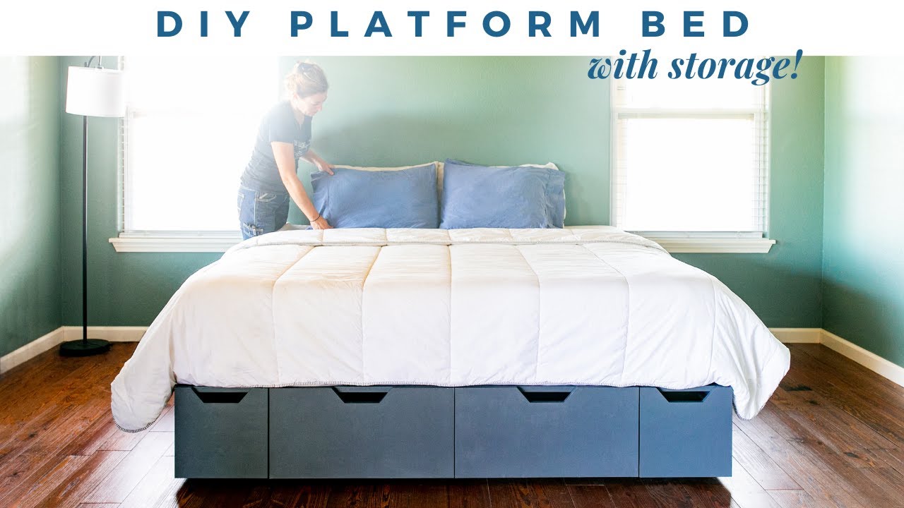 Build a platform bed with integrated storage drawers