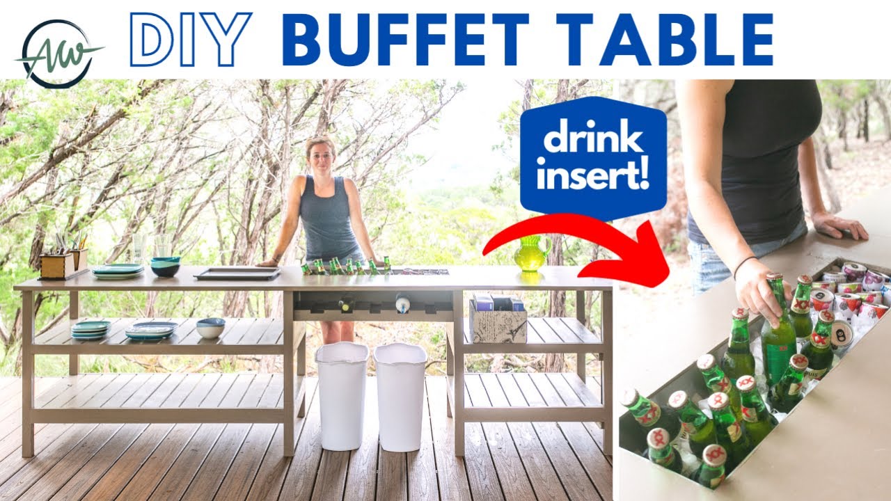 DIY Buffet Table with Built-in Storage