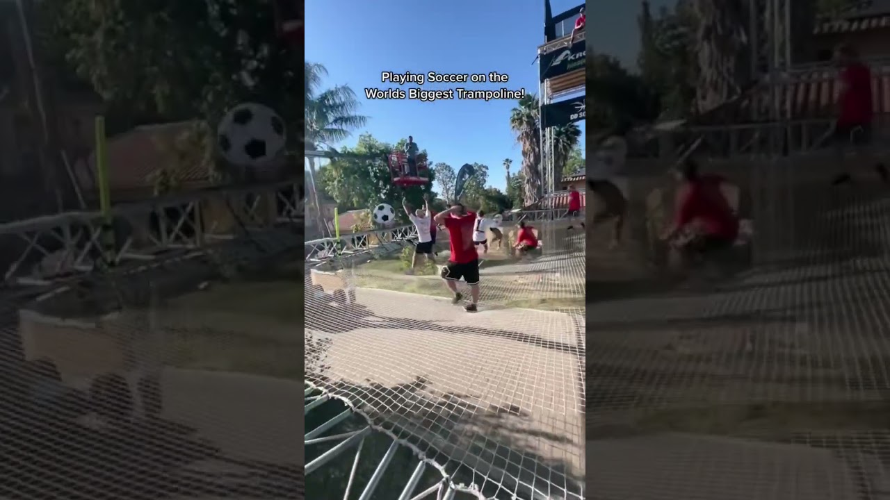 Playing Soccer on WORLDS LARGEST TRAMPOLINE!