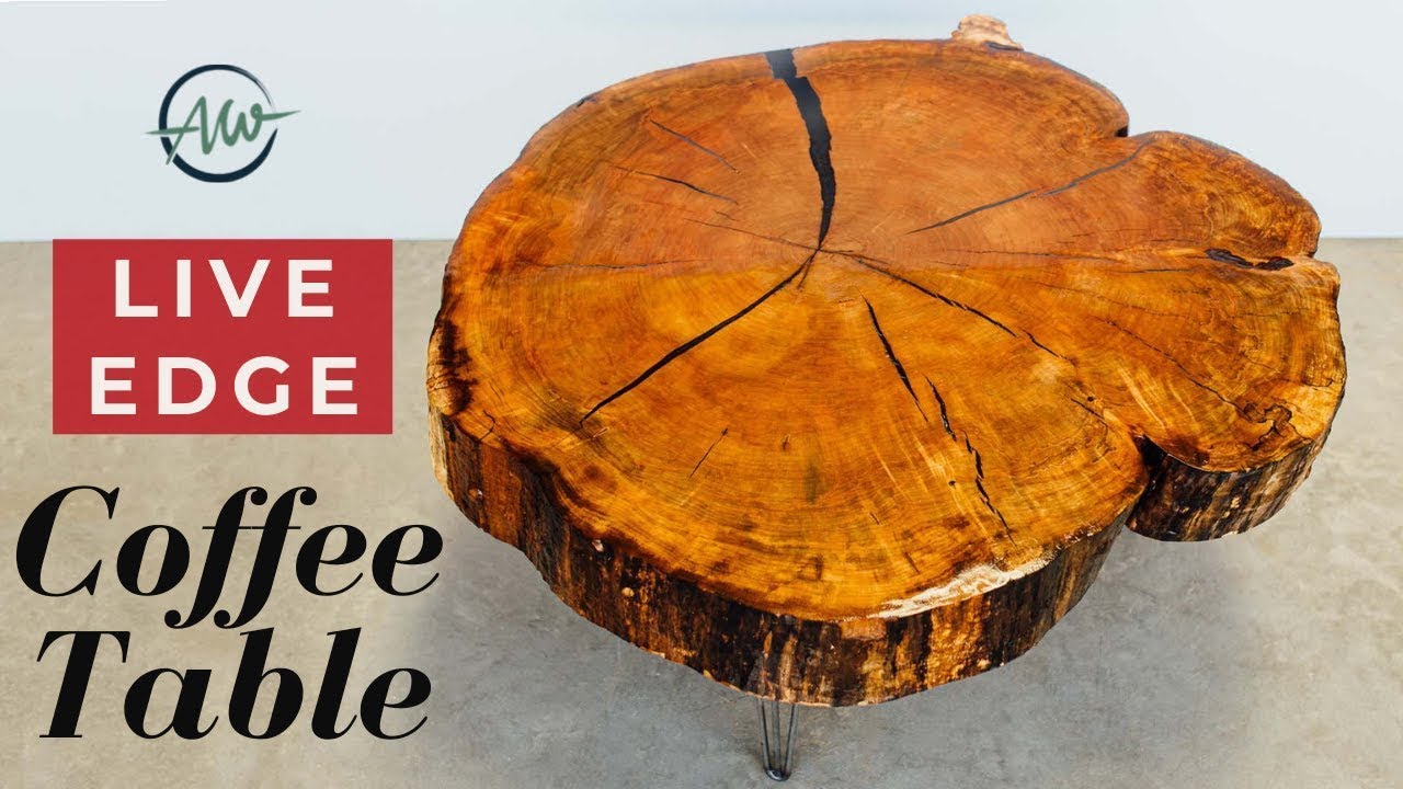 Build a live edge coffee table from a wood slab