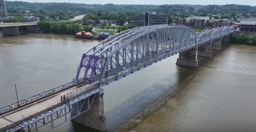 Purple People Bridge officially reopens to pedestrian traffic on both sides