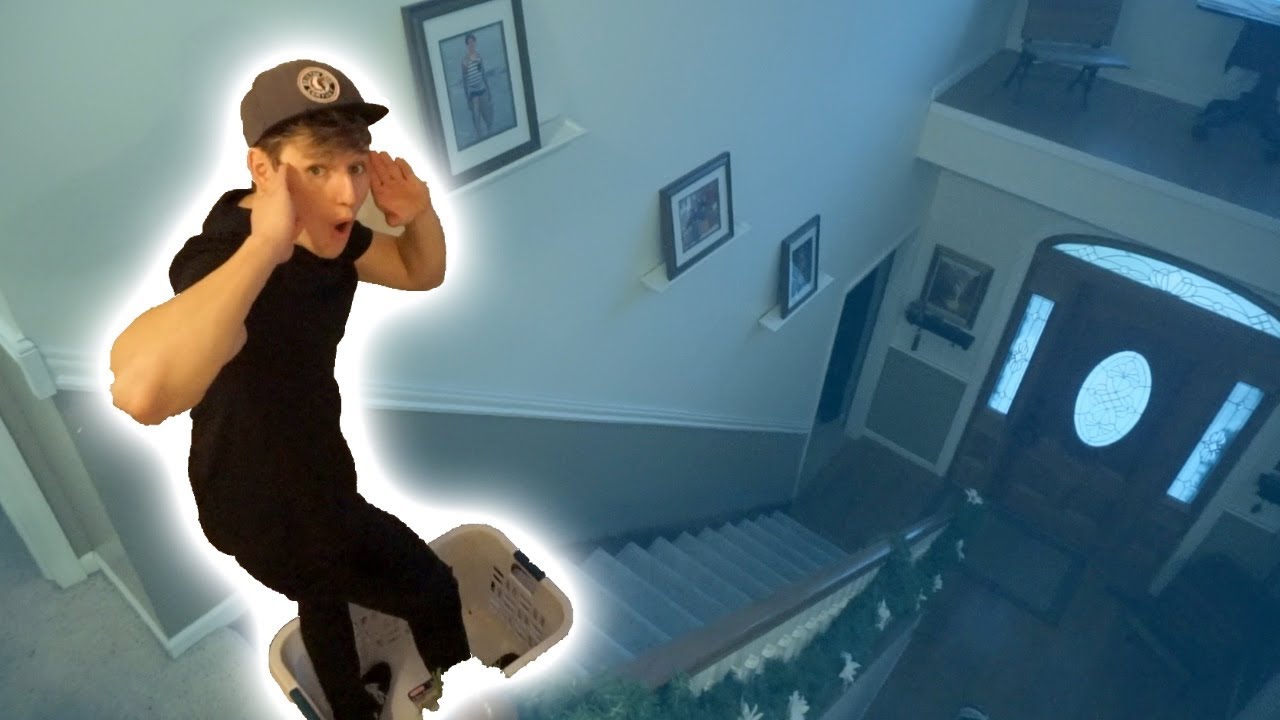 Epic Stair Surfing Stunts