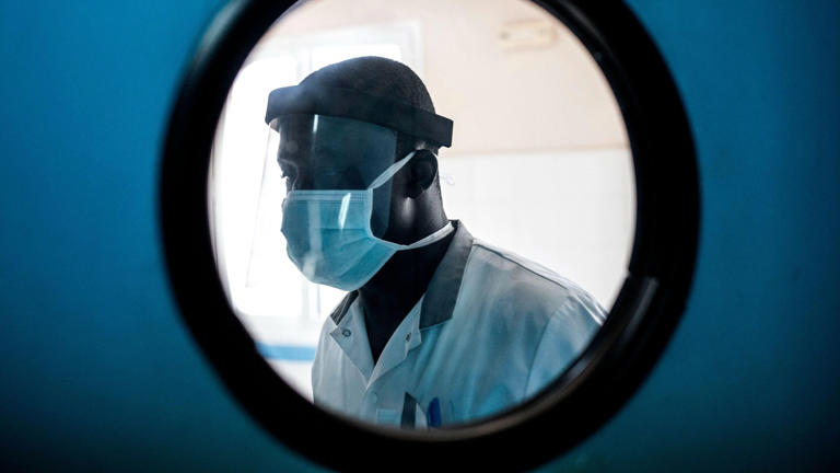 Médicos operam no útero materno feto com os intestinos fora do corpo em ...