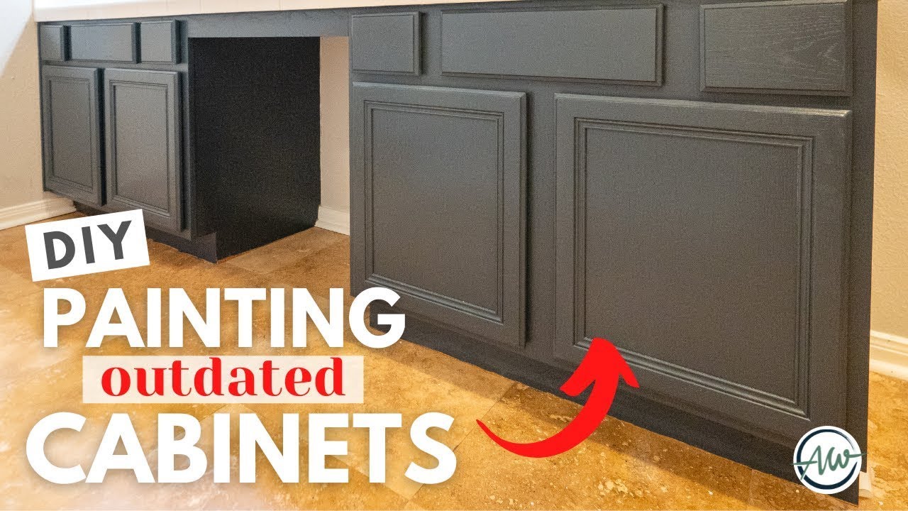 Paint outdated cabinets for fresh budget bathroom style