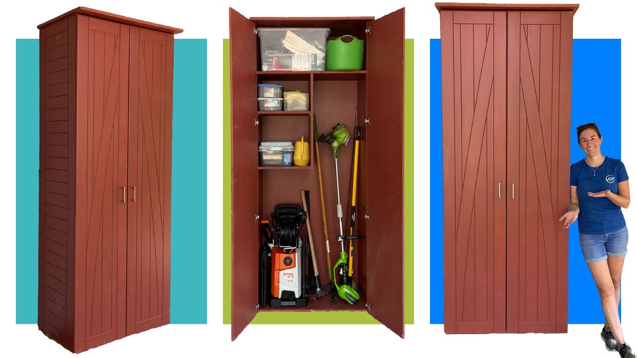 Build a giant outdoor storage cabinet for home or garage
