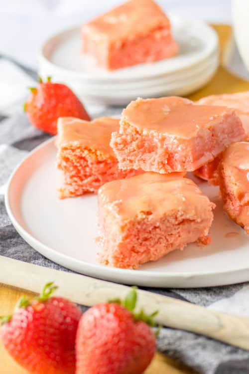 Strawberry Cake Mix Brownies