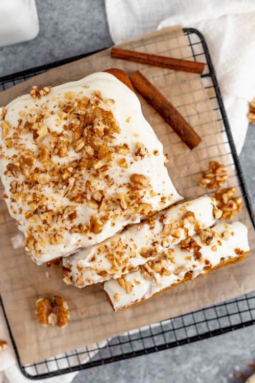 Pumpkin Bread with Cream Cheese Frosting