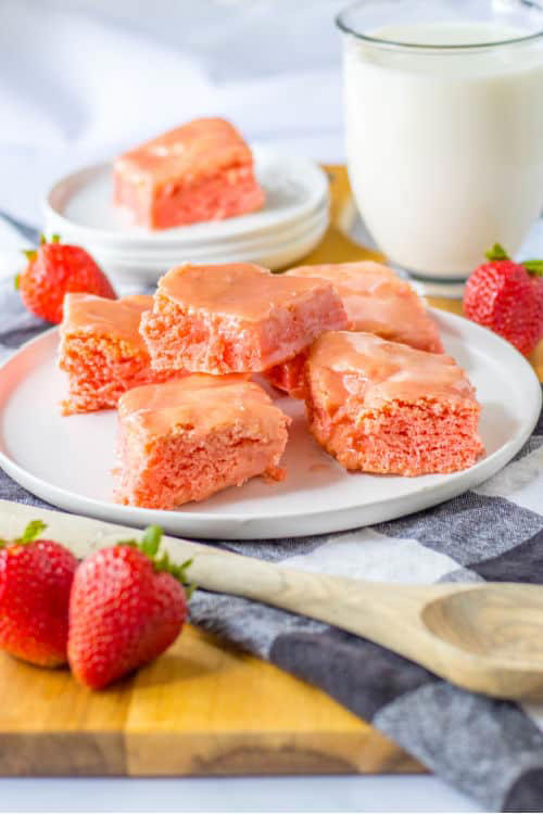 Strawberry Cake Mix Brownies