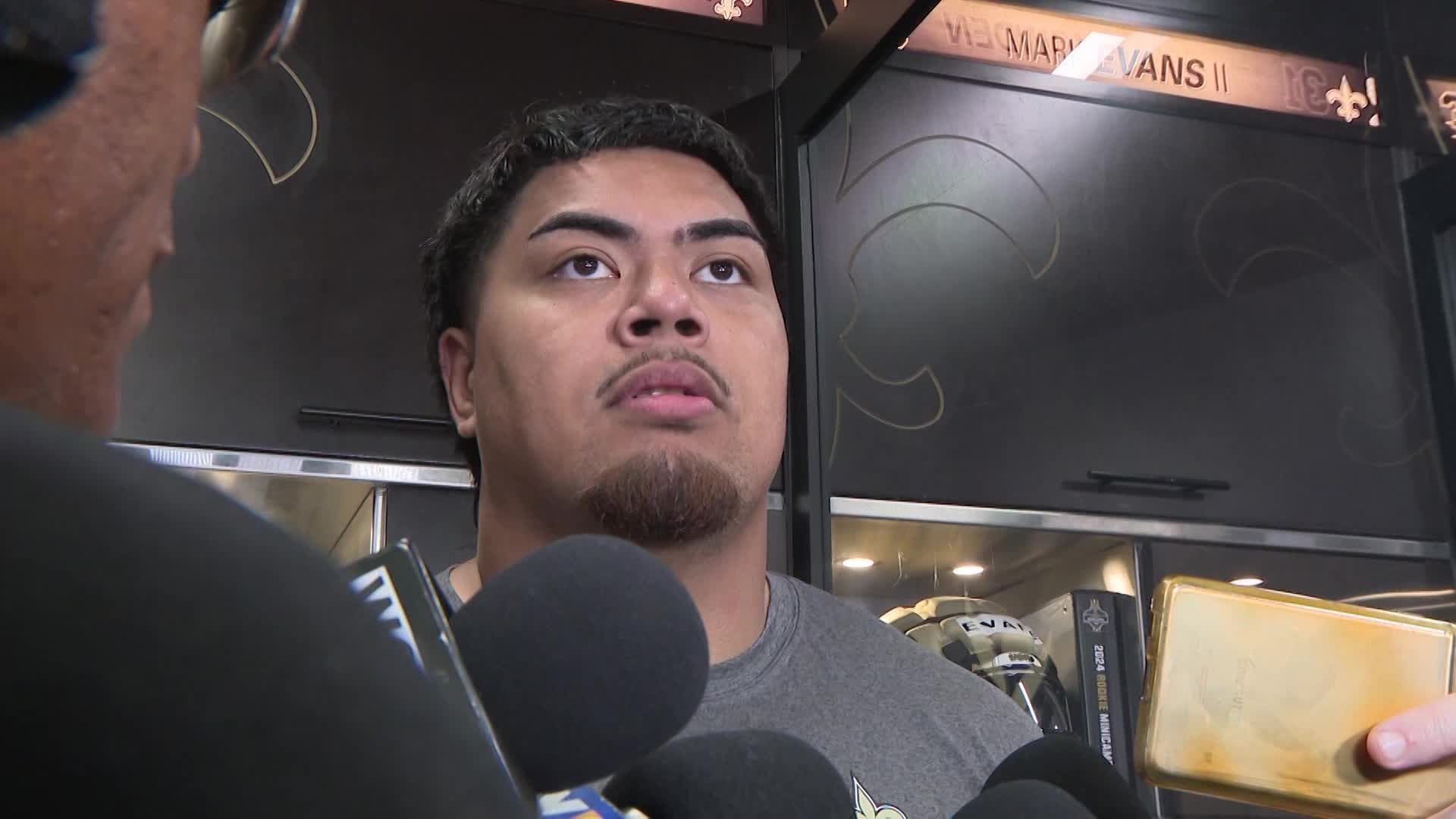 WATCH NOW: Saints first-round pick Taliese Fuaga tells us about working ...