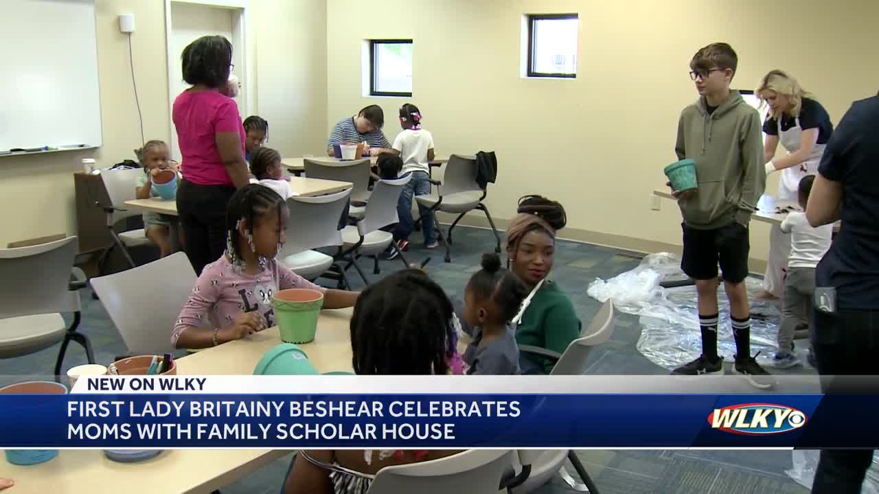 First lady Britainy Beshear celebrates moms with family scholar house