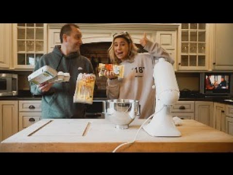 Baking cookies with my dad because we were bored