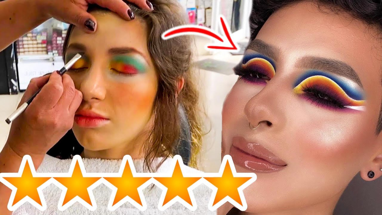 A pro makeup artist does my mask-inspired makeup look