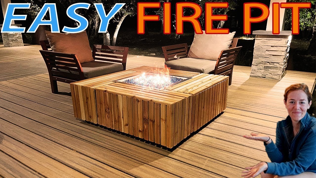 DIY Fire Pit Table with a Simple Gas Burner Kit