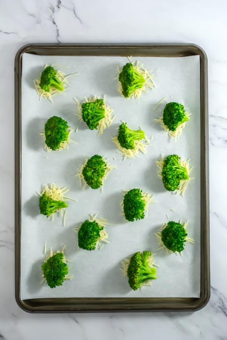 3 ingredient smashed broccoli with parmesan