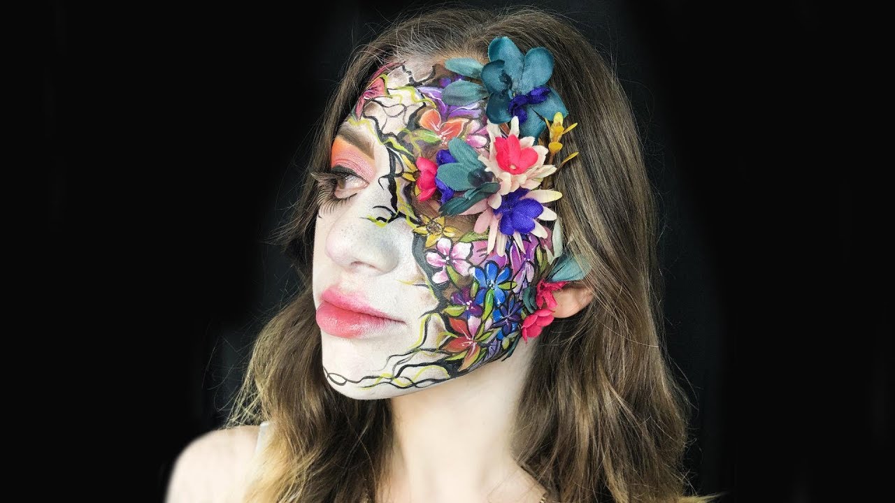 Creating bloomed porcelain Halloween makeup