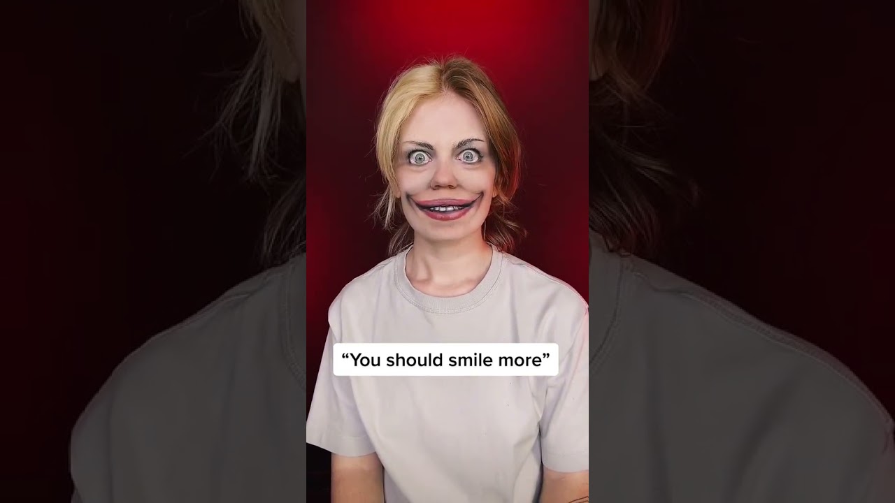 Creative makeup inspired by the phrase you should smile more