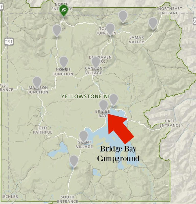 Bridge Bay Campground in Yellowstone National Park