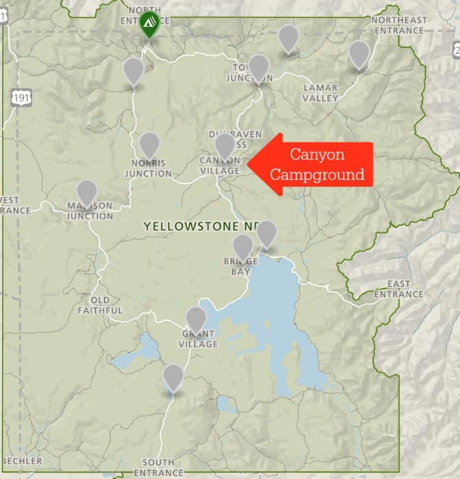 Canyon Campground in Yellowstone National Park