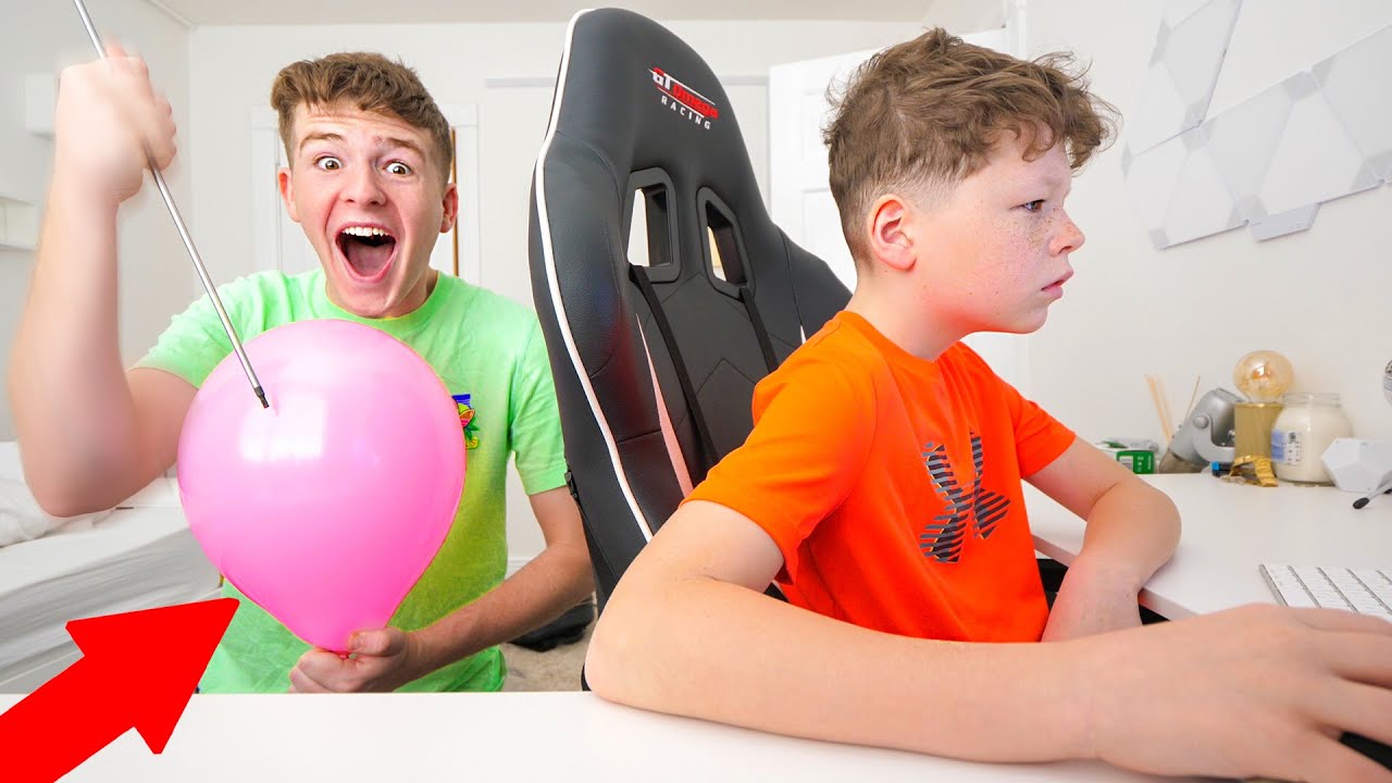 Try not to flinch prank on my little brother goes hilariously wrong