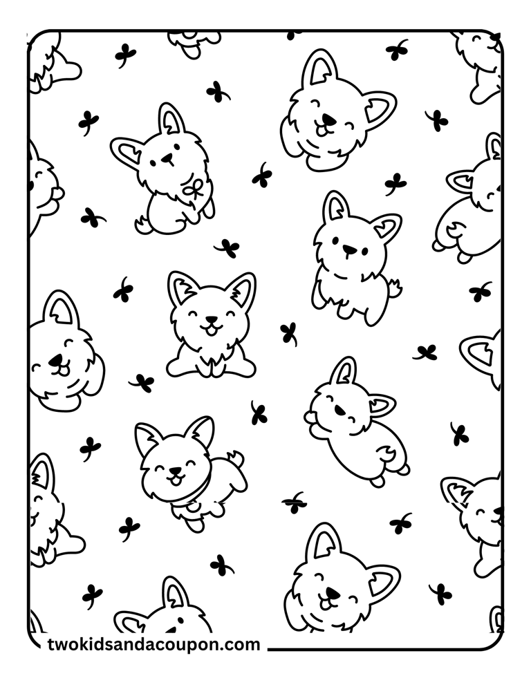 10 Cute Corgi Coloring Pages