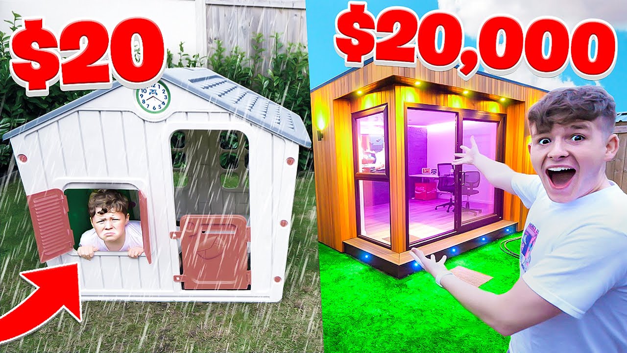 $20 Versus $20,000 Fort Survival Challenge for 24 Hours