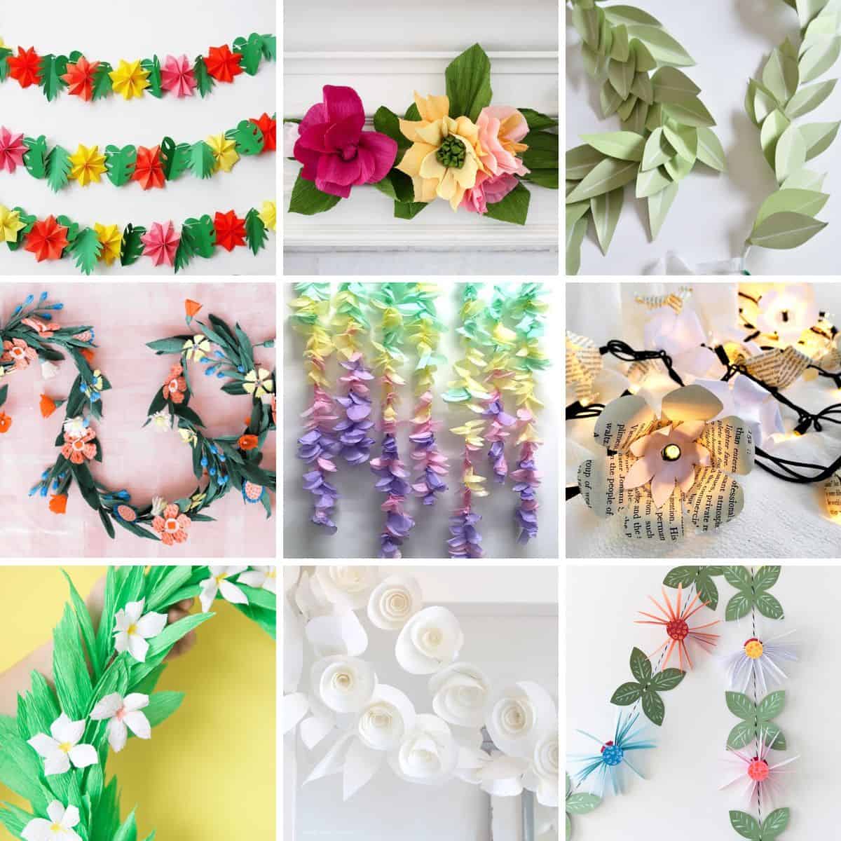 20 DIY Paper Flower Garland Tutorials