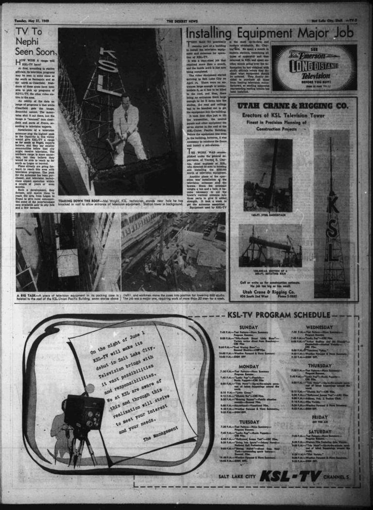 Deseret News archives: KSL-TV began broadcasting in 1949