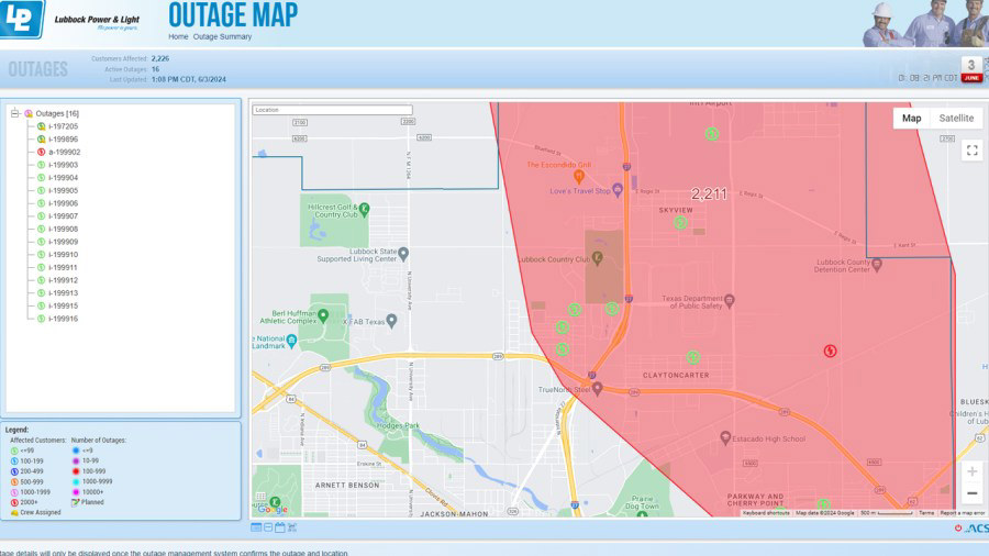 LP&L power outage affects 2,000+ customers, power restored LP&L power outage affects 2,000+ customers, power restored