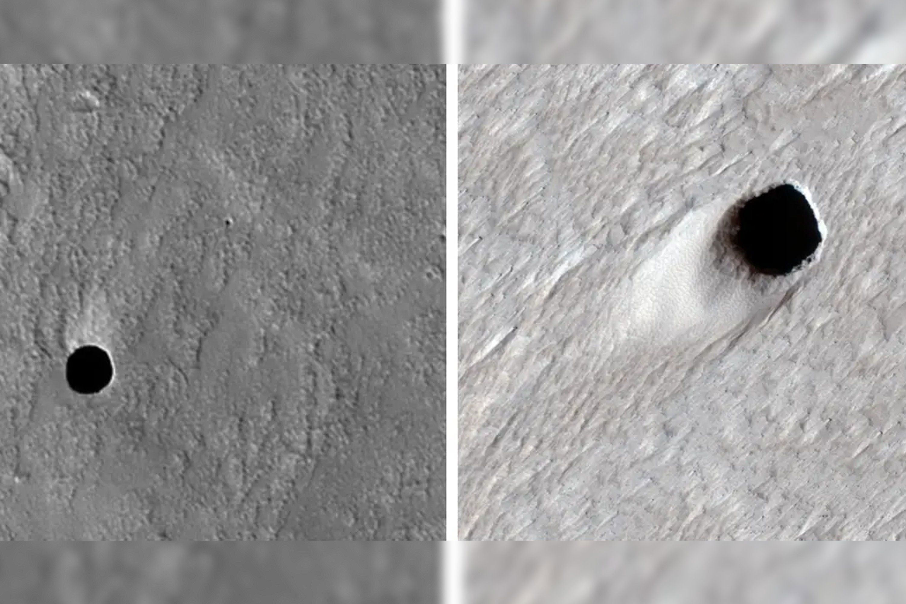 Unexplored holes on Mars could be home to alien life Unexplored holes on Mars could be home to alien life