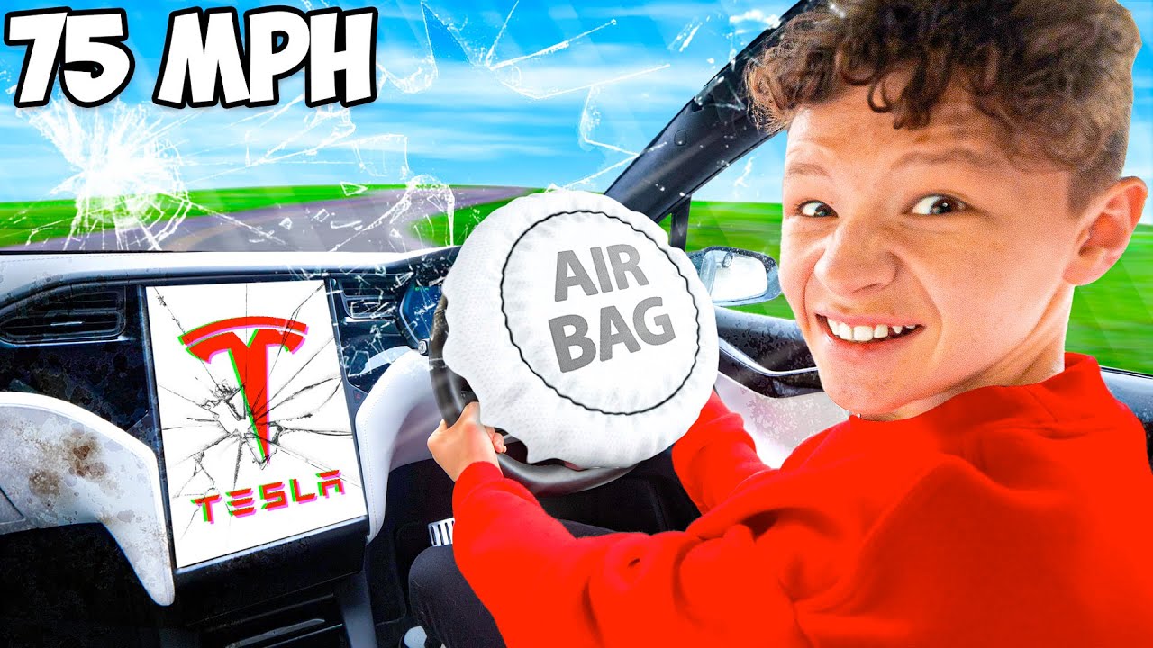 Little brother destroys Tesla and gets grounded immediately