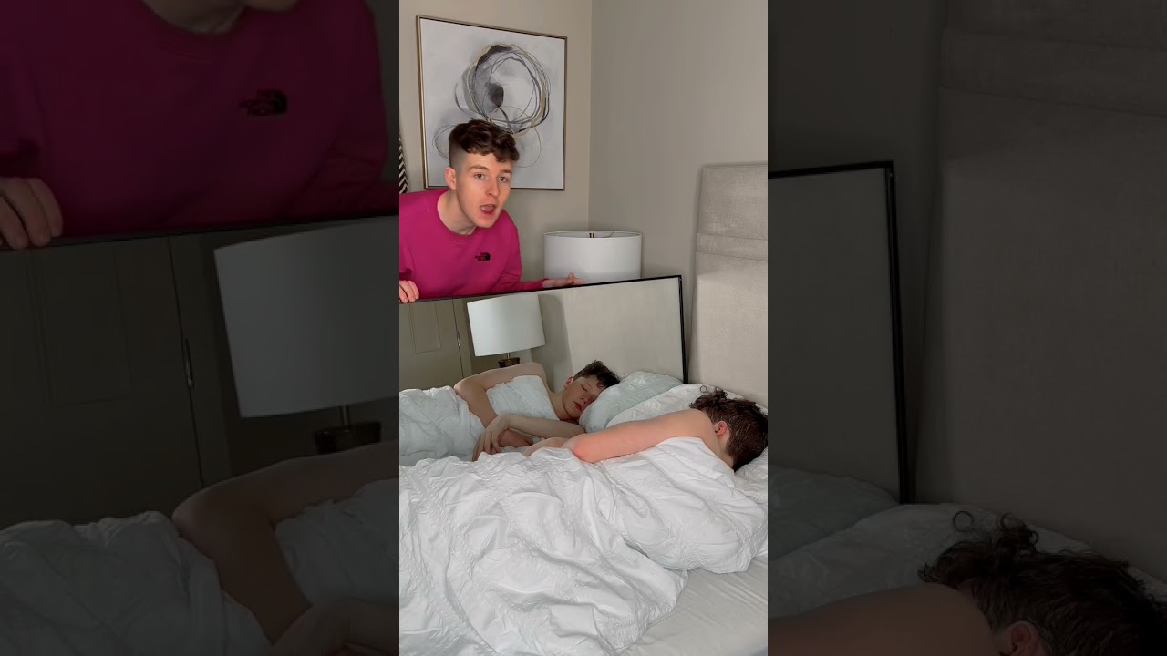 Bed mirror prank surprises little brother hilariously