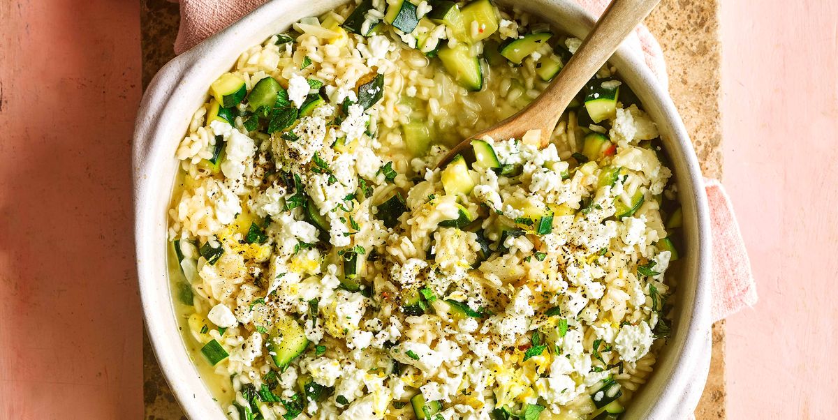 Easy baked courgette and feta risotto recipe