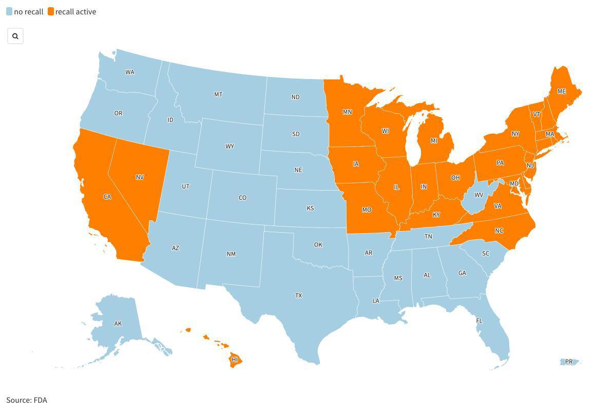 Ice Cream Recall Map Shows 25 States Impacted by Health Warning Ice Cream Recall Map Shows 25 States Impacted by Health Warning