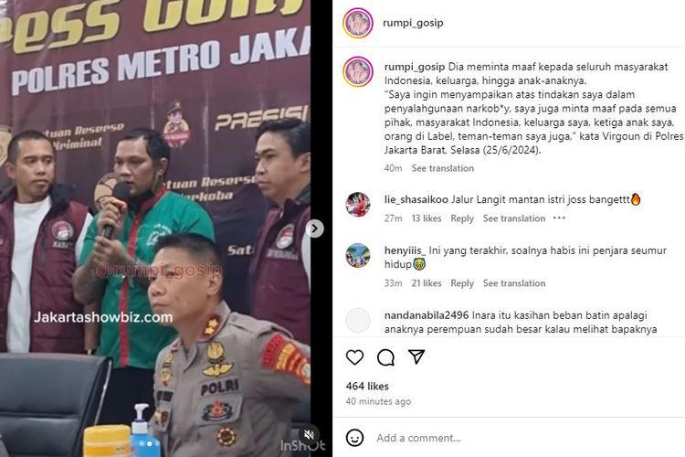 Terciduk Pakai Narkoba, Virgoun Sampaikan Permintaan Maaf pada Keluarga ... Terciduk Pakai Narkoba, Virgoun Sampaikan Permintaan Maaf pada Keluarga ...