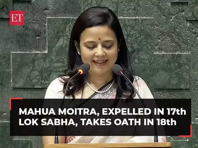 Mahua Moitra, expelled in 17th Lok Sabha, takes oath as MP in 18th Mahua Moitra, expelled in 17th Lok Sabha, takes oath as MP in 18th