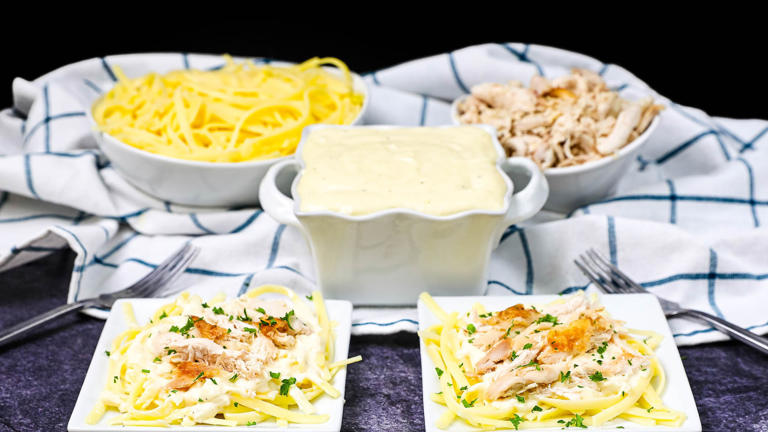 This chicken alfredo is comforting and satisfying - chicken fettuccine ...