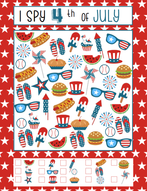Free Printable 4th of July I Spy Game