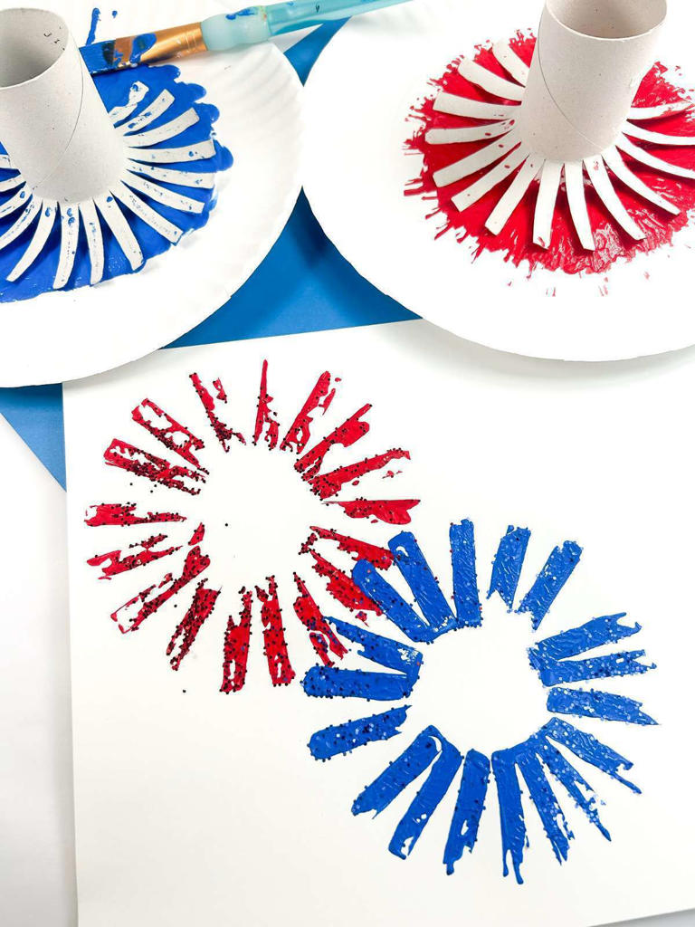 Fun Toilet Paper Roll Fireworks Painting Craft