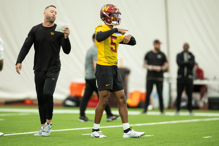 Commanders Head Coach Non-Committal About Naming Jayden Daniels ... Commanders Head Coach Non-Committal About Naming Jayden Daniels ...