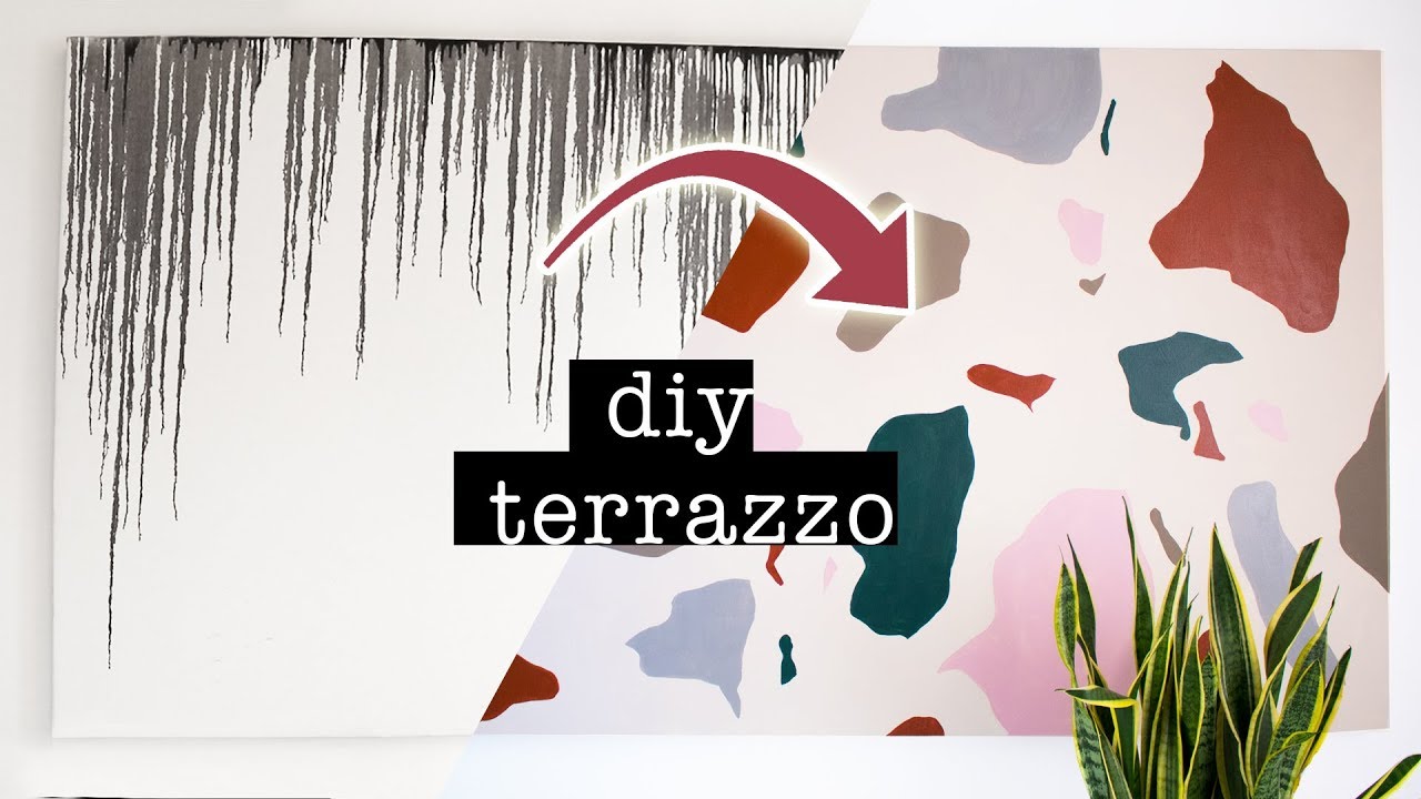 Terrazzo painting over old artwork for stylish reuse